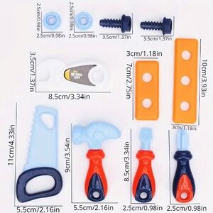 Toys | Childrens Toolbox Set 11pcs Simulation Repair Blue Tools Pretend ...